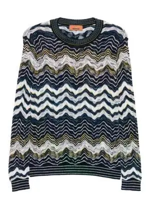 MISSONI Missoni Zigzag-Knit Crew Neck Sweater