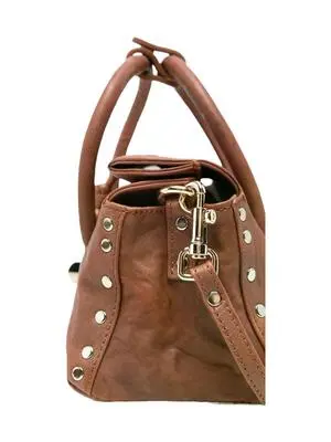 ZANELLATO Zanellato Baby Dotta Studded Leather Tote Bag Brown