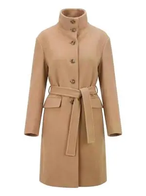 PINKO Wool-Blend High Neck Belted Coat