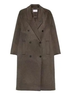 THE DYNAMIS STUDIO Double-breasted Peak-lapel Coat - Brown