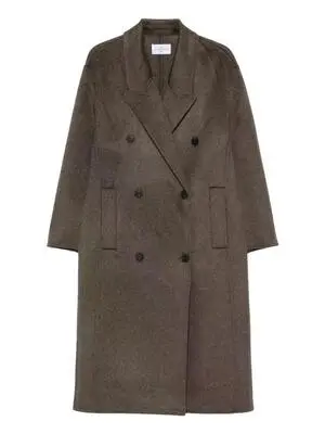 THE DYNAMIS STUDIO Double-breasted Peak-lapel Coat - Brown