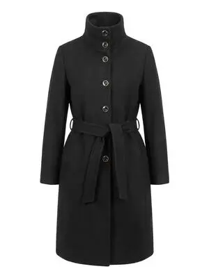 Pinko Wool-blend High Neck Belted Coat - Black
