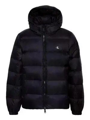 Calvin Klein Hooded Padded Jacket With Logo Detail - Blue