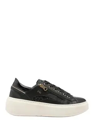 NEROGIARDINI Glitter-panelled Platform Sneakers - Black