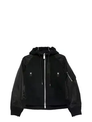 Sacai Panelled Zip-up Hoodie - Blue