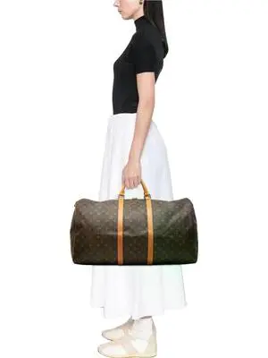 LOUIS VUITTON 1997 Monogram Keepall 60 Travel Bag - Brown