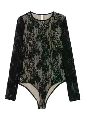 Zimmermann Lace-panelled Long Sleeve Bodysuit - Black