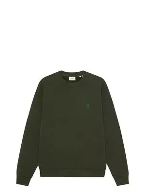 LES DEUX Logo-embroidered Crew-neck Sweatshirt - Green