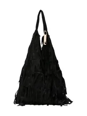 LA MILANESA Agnese Fringe Shoulder Bag Black