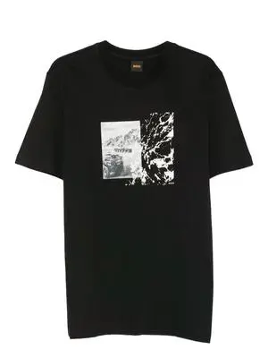 BOSS Graphic-print Short-sleeve T-shirt - Black