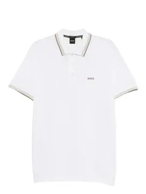 BOSS Logo-embroidered Polo Shirt - White