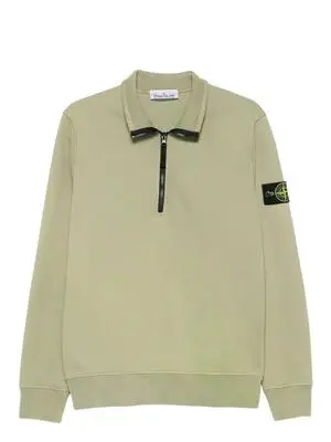 Stone Island Stone Island Logo Patch Half-Zip Sweater Green