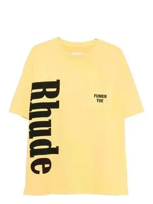 Rhude Logo-print Pocket T-shirt - Yellow