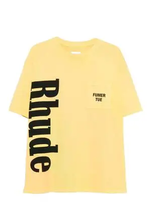 Rhude Logo-print Pocket T-shirt Yellow