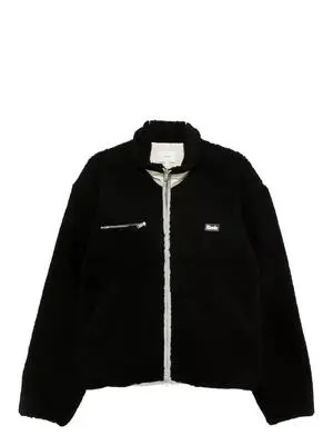 Rhude RHUDE Fleece Logo Patch High Neck Jacket Black