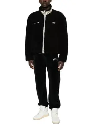 Rhude Fleece Logo Patch High Neck Jacket - Black