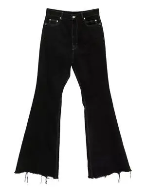 Rick Owens Bloan Contrast-stitch Raw-hem Bootcut Jeans - Black