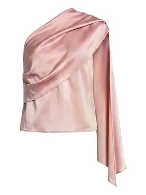 Alberta Ferretti One-shoulder Draped Blouse - Pink