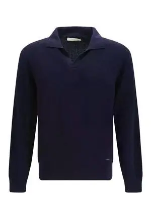 BROOKSFIELD BROOKSFIELD V-Neck Sweater With Herringbone Knit And Spread Collar