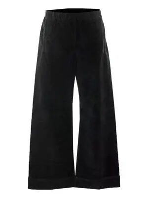 TRUE AVENUE Velvet-effect Palazzo Pants - Black