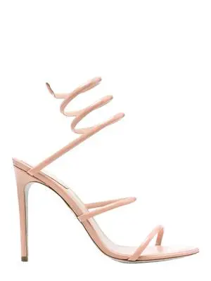 RENE CAOVILLA René Caovilla Cleo Patent Leather Sandals With Glitter Embellished Sole