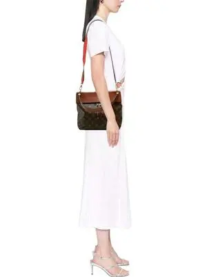 LOUIS VUITTON 2017 Monogram Tuileries Besace Satchel - Brown