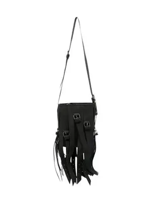 LA MILANESA Fringed Bucket Bag - Black