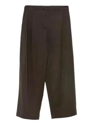 Imperial Wide-leg Cropped Trousers - Brown