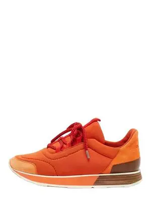 Hermès Miles Suede Panel Lace-up Sneakers - Orange