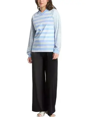 SAMSOE SAMSOE Saella Ls Striped Raglan-sleeve Polo Blue