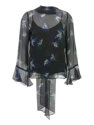 MAX MARA Max Mara Floral Print Silk Blouse