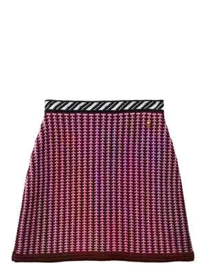 Versace Versace Wool Crochet-Stitch Knit Mini Skirt Purple