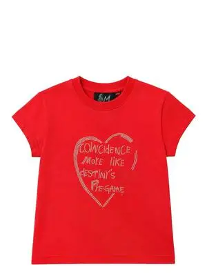 Andersson Bell Rhinestone-embellished Heart-motif T-shirt - Red