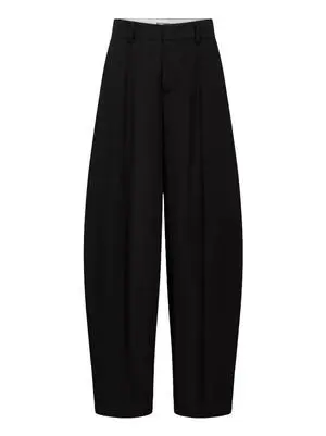ROSSI Pleated Wide-leg Trousers - Black