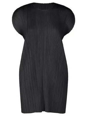 Issey Miyake Plissé-effect Mini Dress - Black