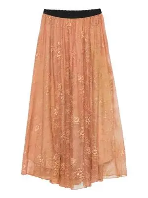 FORTE_FORTE Forte Forte Chantilly Lace Midi Skirt Neutrals