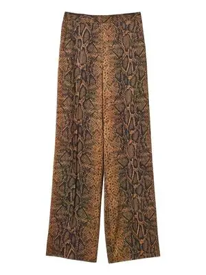 TWINSET Python Print Wide-leg Trousers - Brown