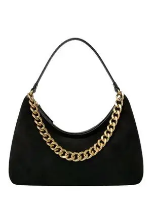 TWINSET Liliane Medium Suede Bag Black