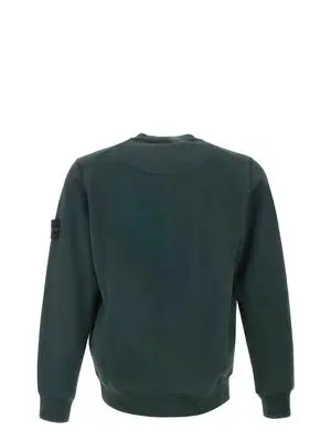 Stone Island 610060 Organic-cotton-fleece Regular-fit Crewneck Sweatshirt With Raglan Sleeves Green