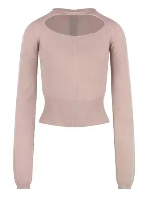 Rick Owens Cut-out Ribbed-hem Sweater - Pink