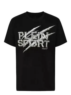 PLEIN SPORT Logo-print Round-neck T-shirt - Black