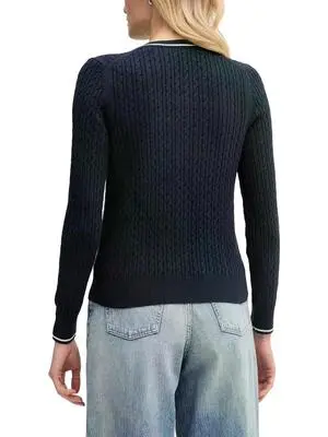 Lacoste Striped Cable-knit Cardigan - Blue