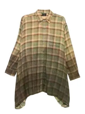 R13 Plaid Patterned Draped Shirt - Neutrals