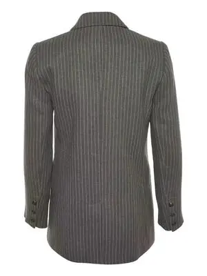 L'AGENCE L'Agence Double-Breasted Pinstriped Blazer
