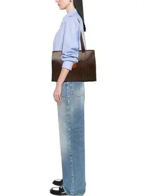 Celine Macadam Coated Canvas Tote Bag - Brown