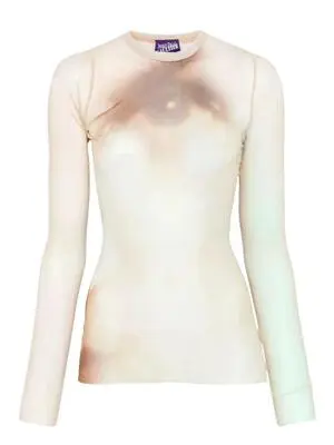 JEAN PAUL GAULTIER Jean Paul Gaultier Sheer Paneled Long-Sleeve Top Neutrals