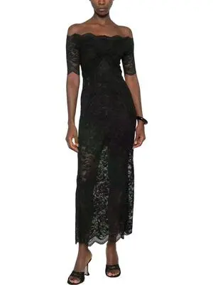 Rabanne Off-the-shoulder Lace Maxi Dress - Black