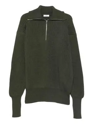 RIER Half-zip Ribbed-knit Sweater - Green
