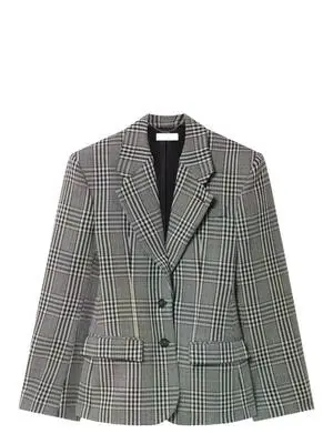 Stella McCartney Prince Of Wales Check Wool Blazer - Black