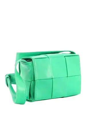 Bottega Veneta Bottega Veneta Cassette Maxi Intrecciato Leather Crossbody Bag Green